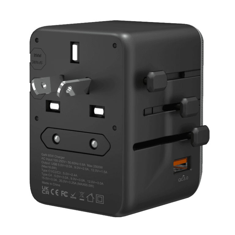 Adorable universal travel adapter USB C PD 65w